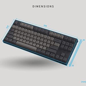 MSTONE Groove T 87 Keys THOCC Noise Cancelling Mechanical Keyboard,Backlighting,Cherry Profile PBT Keycap,Dye Subbed Legends,USB-C Cable,Space Saving,for Windows and Mac,Gateron Silent Brown