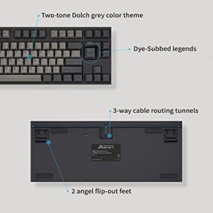 MSTONE Groove T 87 Keys THOCC Noise Cancelling Mechanical Keyboard,Backlighting,Cherry Profile PBT Keycap,Dye Subbed Legends,USB-C Cable,Space Saving,for Windows and Mac,Gateron Silent Brown