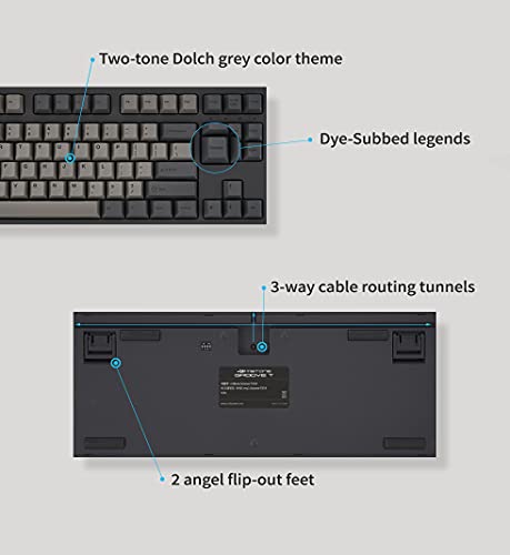 MSTONE Groove T 87 Keys THOCC Noise Cancelling Mechanical Keyboard,Backlighting,Cherry Profile PBT Keycap,Dye Subbed Legends,USB-C Cable,Space Saving,for Windows and Mac,Gateron Silent Brown