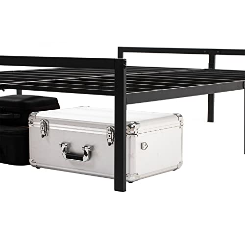 Mofesun Metal Bed Frame Queen - Black Metal Platform Bed 14 Inch with Storage, Heavy Duty Easy Assembly No Box Spring Needed (Queen)