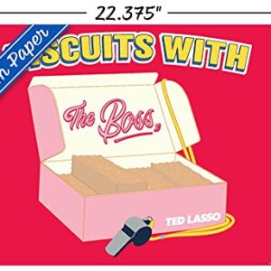 Trends International Ted Lasso - Biscuits With The Boss Wall Poster, 14.725" x 22.375", Premium Poster & Push Pin Bundle