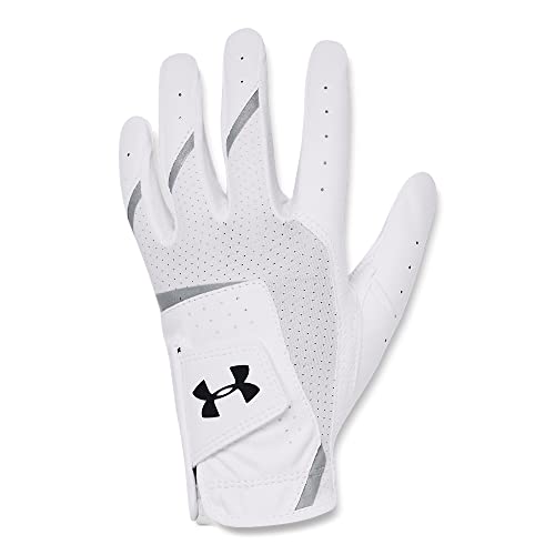 Under Armour Boys' UA Youth IsoChill Golf Gloves , White (100)/Steel , Left Hand Youth Medium