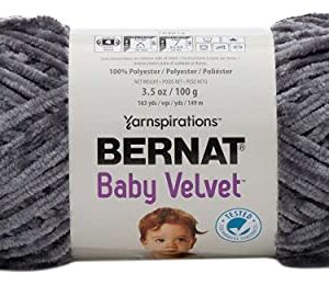 Bernat Baby Velvet Yarn Vapor Gray 164018-18024 (3-Skeins) Same Dye Lot Worsted Medium #4 Soft 99% Acrylic/1% Polyester Bundle with 1 Artsiga Craft Bag