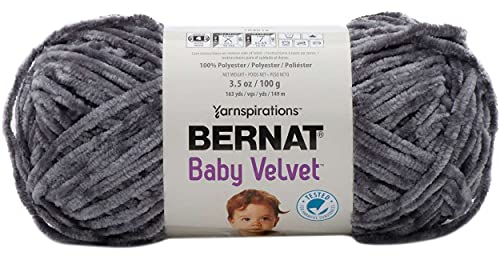 Bernat Baby Velvet Yarn Vapor Gray 164018-18024 (3-Skeins) Same Dye Lot Worsted Medium #4 Soft 99% Acrylic/1% Polyester Bundle with 1 Artsiga Craft Bag