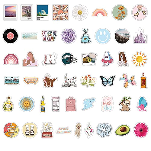 Stickers for Water Bottles,100PCS VSCO Vinyl Waterproof Stickers Cute Aesthetic Stickers, Laptop Water Bottles Skateboard Phone Stickers for Teens Girls Kids