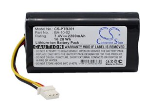 nvobry replacement battery for citizen cmp-10 mobile thermal printer ba-10-02 (2200mah) li-ion