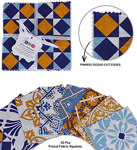 Print Precut 5-inch Cotton Fabric Quilting Squares Charm Pack DIY Patchwork Sewing Craft-