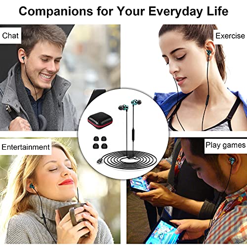 USB C Headphone, TITACUTE Wired Earbuds for Samsung S23 Ultra S22 S21 S20 A53 A54 Galaxy Z Flip 5 Fold 4 in-Ear Noise Canceling Type C Earphone with Mic for iPad 10 Pro Pixel 7 6 6a 7a OnePlus 9 Green