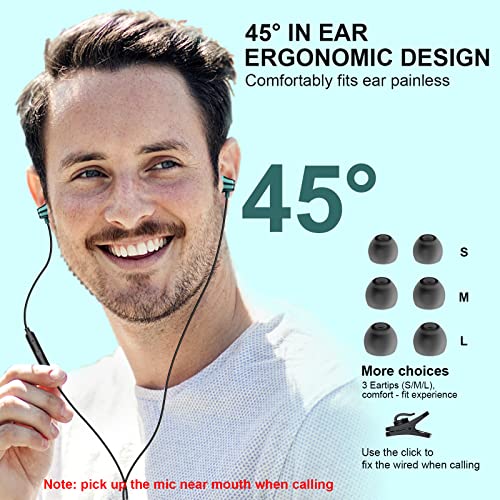 USB C Headphone, TITACUTE Wired Earbuds for Samsung S23 Ultra S22 S21 S20 A53 A54 Galaxy Z Flip 5 Fold 4 in-Ear Noise Canceling Type C Earphone with Mic for iPad 10 Pro Pixel 7 6 6a 7a OnePlus 9 Green