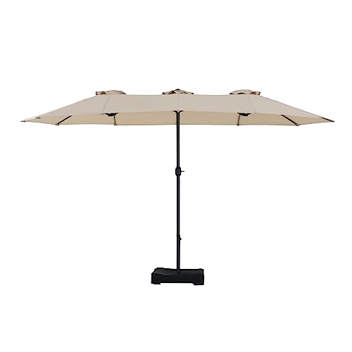 Sunjoy Triple Canopy Umbrella, Beige, with Base