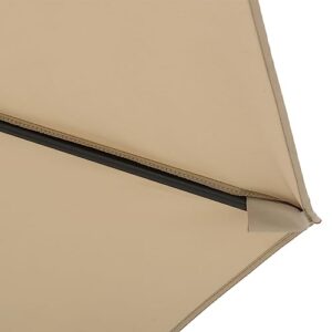 Sunjoy Triple Canopy Umbrella, Beige, with Base