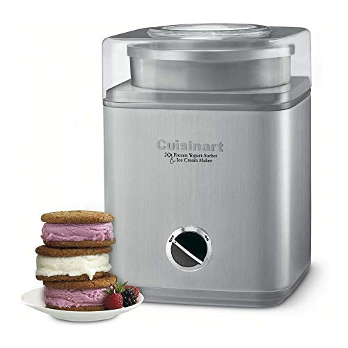 Cuisinart Ice Cream Maker - Homemade Frozen Delights with Easy Cleanup, 2-Quart Capacity - Gelato, Sorbet, Frozen Yogurt - Kitchen Essential for Dessert Lovers Bundle with Rice Container (2 Items)