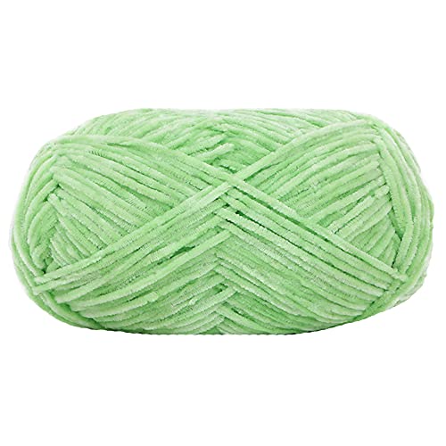 Light Green Chenille Velvet Yarn Crochet Hat Scarf Sweater Yarn Soft Warm DIY Fluffy Yarn Knitting Materials 5 Skiens/200g