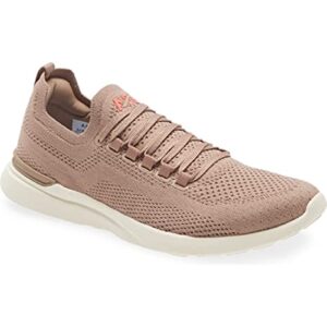 APL: Athletic Propulsion Labs Women's Techloom Breeze Sneaker, Almond/Pristine/Impulse Red, 8