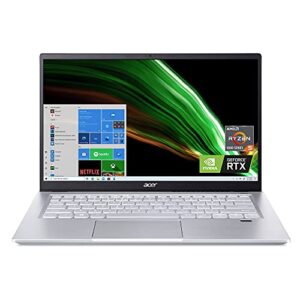 acer swift x sfx14-41g-r0sg creator laptop | 14" full hd 100% srgb | amd ryzen 5 5600u | nvidia rtx 3050 laptop gpu | 8gb lpddr4x | 512gb nvme ssd | wi-fi 6 | backlit keyboard | windows 10 home