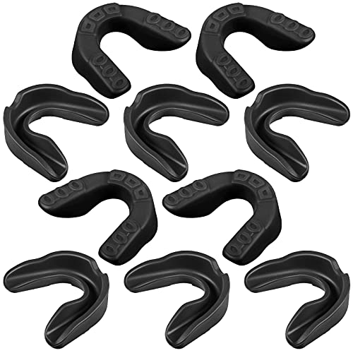 10 Pieces Sport Mouth Guards Mouthguard Gum Guard Teeth Armor Game Guard for Boxing Basketball Football Hockey Karate Basketball (Black)