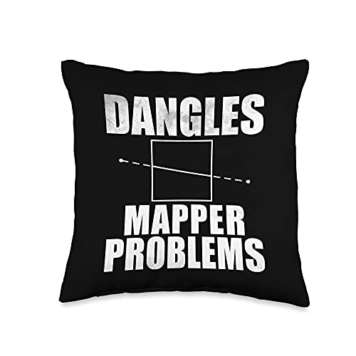 GIS Designs For Mappers Dangles Mapper Problems Throw Pillow, 16x16, Multicolor