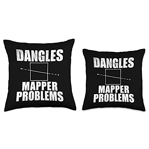 GIS Designs For Mappers Dangles Mapper Problems Throw Pillow, 16x16, Multicolor