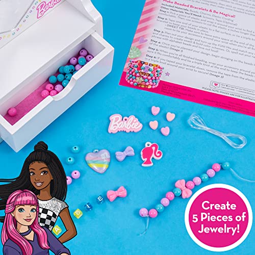 Barbie Paint Your Own Jewelry Box, Customize A Heart-Shaped Vanity & Jewelry Box with Acrylic Paints, Create 5 Pieces of Jewelry, 100+ Charms & Beads, Bead Kit for Kids Ages 5, 6, 7, 8