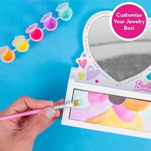 Barbie Paint Your Own Jewelry Box, Customize A Heart-Shaped Vanity & Jewelry Box with Acrylic Paints, Create 5 Pieces of Jewelry, 100+ Charms & Beads, Bead Kit for Kids Ages 5, 6, 7, 8