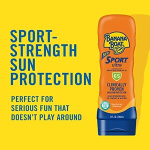 Banana Boat Sport Ultra SPF 65 Sunscreen Lotion, 8oz | Banana Boat Sunscreen SPF 65 Lotion, Oxybenzone Free Sunscreen, Banana Boat Lotion Sunscreen, High SPF Sunscreen SPF 65, 8oz