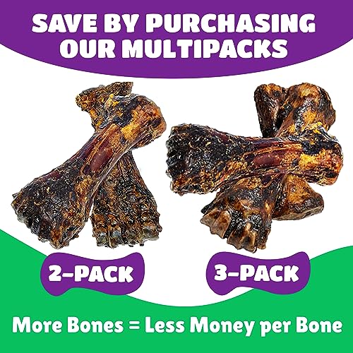 Lively Tails Liver Coated Dog Bones for Aggressive Chewers, Natural Dog Bones for Large Dogs, Beef Shin Large Dog Bones for Medium Dogs, Bones for Dogs Long Lasting, Dog Chew Bones - 1 Count