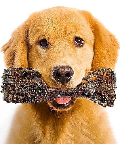 Lively Tails Liver Coated Dog Bones for Aggressive Chewers, Natural Dog Bones for Large Dogs, Beef Shin Large Dog Bones for Medium Dogs, Bones for Dogs Long Lasting, Dog Chew Bones - 1 Count