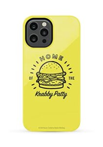 spongebob squarepants the krusty krab home of the krabby patty tough phone case (yellow, iphone 12 pro)