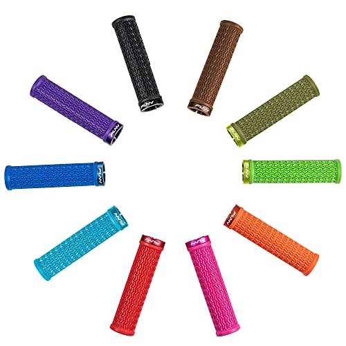 Funn Holeshot Mountain Bike Grips with Single Lock On Clamp, Lightweight and Ergonomic Bike Handle Grips with 22 mm Inner Diameter, Hardened End Bicycle Handlebar Grips for MTB/BMX (Olive Green)