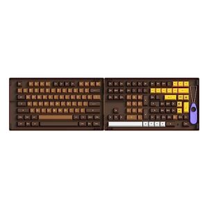 akko chocolate 178-key asa profile pbt double-shot keycap set for mechanical keyboards with collection box