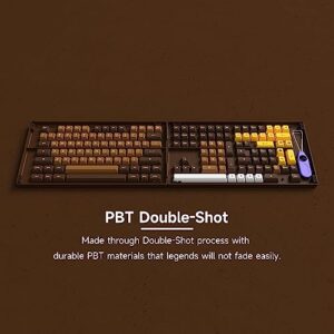 Akko Chocolate 178-Key ASA Profile PBT Double-Shot Keycap Set for Mechanical Keyboards with Collection Box