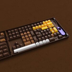 Akko Chocolate 178-Key ASA Profile PBT Double-Shot Keycap Set for Mechanical Keyboards with Collection Box