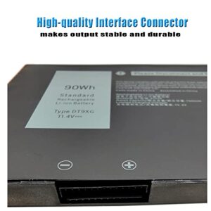 DT9XG 07PWKV 11.4V 90Wh Laptop Battery Replacement for Dell Alienware Area-51m R1 R2 D1968W D1968B D1969PW D1733B Series