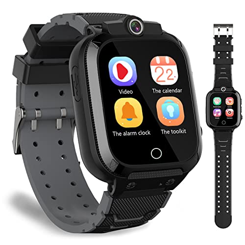 Vakzovy Kids Smart Watch for Boys Toys for 3-10 Year Old Boys 1.44" HD Touch Screen 24 Puzzle Games Music Player Dual Camera Video Recording Pedometer Birthday for Boys Age 3 4 5 6 7 8