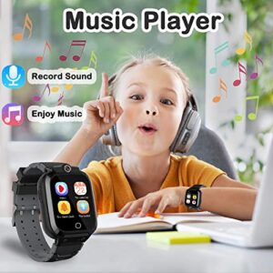 Vakzovy Kids Smart Watch for Boys Toys for 3-10 Year Old Boys 1.44" HD Touch Screen 24 Puzzle Games Music Player Dual Camera Video Recording Pedometer Birthday for Boys Age 3 4 5 6 7 8