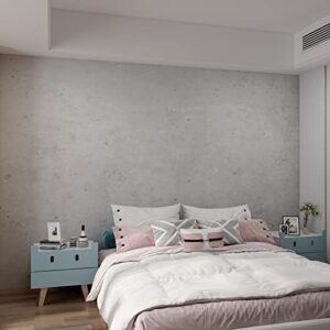 3YECAO 16"×591" 3D Concrete Wallpaper Peel and Stick Large Light Grey Faux Concrete Cement Contact Paper Vinyl Stained Matte Textured Self Adhesive Wall Paper Bedroom Bathroom Basement