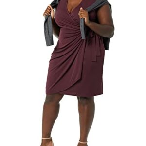 Amazon Essentials Women's Classic Cap Sleeve Wrap Dress (Available in Plus Size), Burgundy, X-Large