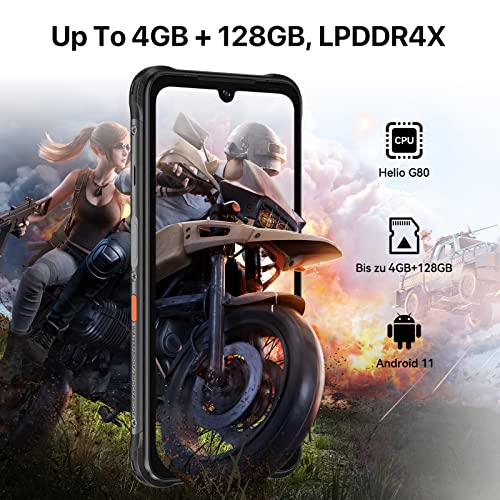 UMIDIGI Bison PRO Rugged Unlocked Smartphones,4GB+128GB Android 11 IP68/IP69K Waterproof Shockproof Phone Helio G80 48MP Camera 6.3" FHD+ 5000mAh Fast Charge Global Version NFC Rugged Smartphone