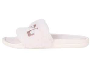 athletic propulsion labs (apl) shearling slide creme/rose dust 5 b (m)