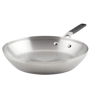 kitchenaid stainless steel frying pan/skillet, 12 inch, brushed stainless steel