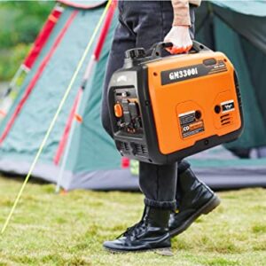 GENMAX Portable Inverter Generator，3300W Ultra-Quiet Gas Engine, EPA Compliant, Eco-Mode Feature, Ultra Lightweight for Backup Home Use & Camping (GM3300i)