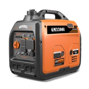 GENMAX Portable Inverter Generator，3300W Ultra-Quiet Gas Engine, EPA Compliant, Eco-Mode Feature, Ultra Lightweight for Backup Home Use & Camping (GM3300i)