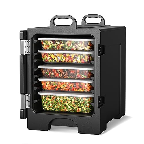 ARLIME Insulated Food Pan Container Carrier, End-Loading Insulated for 5 Full-Size Pans, 81 Quart Portable Food Warmer, Ideal for Canteen and Restaurant Use