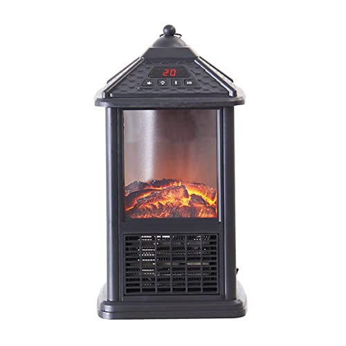 Portable Little Small Electric Fireplaces Space Heaters for Indoor Use Freestanding Bedroom Mini Electric Space Fireplace Heaters Stove with Flame Thermostat Timer Remote Control Overheat Protection