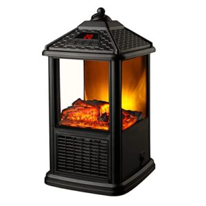 Portable Little Small Electric Fireplaces Space Heaters for Indoor Use Freestanding Bedroom Mini Electric Space Fireplace Heaters Stove with Flame Thermostat Timer Remote Control Overheat Protection