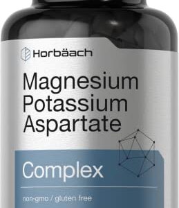 Magnesium Potassium Aspartate Complex | 180 Capsules | Non-GMO and Gluten Free Formula | by Horbaach