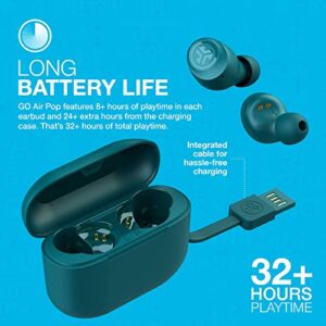 JLab Go Air Pop True Wireless Bluetooth Earbuds + Charging Case - Teal - Dual Connect - IPX4 Sweat Resistance - Bluetooth 5.1 Connection - 3 EQ Sound Settings Signature, Balanced, Bass Boost