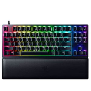 razer huntsman v2 tkl tenkeyless usb-c gaming keyboard: fastest linear optical switches gen2 w/ sound dampeners & 8000hz polling rate - detachable typec cable - doubleshot pbt keycaps (renewed)