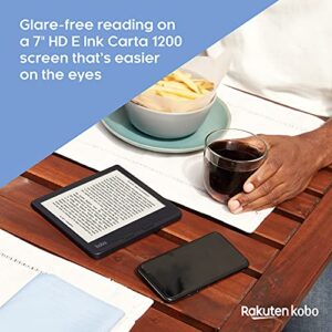 Kobo Libra 2 | eReader | 7” Glare Free Touchscreen | Waterproof | Adjustable Brightness and Color Temperature | Blue Light Reduction | eBooks | WiFi | 32GB of Storage | Carta E Ink Technology | Black