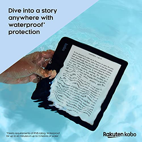 Kobo Libra 2 | eReader | 7” Glare Free Touchscreen | Waterproof | Adjustable Brightness and Color Temperature | Blue Light Reduction | eBooks | WiFi | 32GB of Storage | Carta E Ink Technology | Black